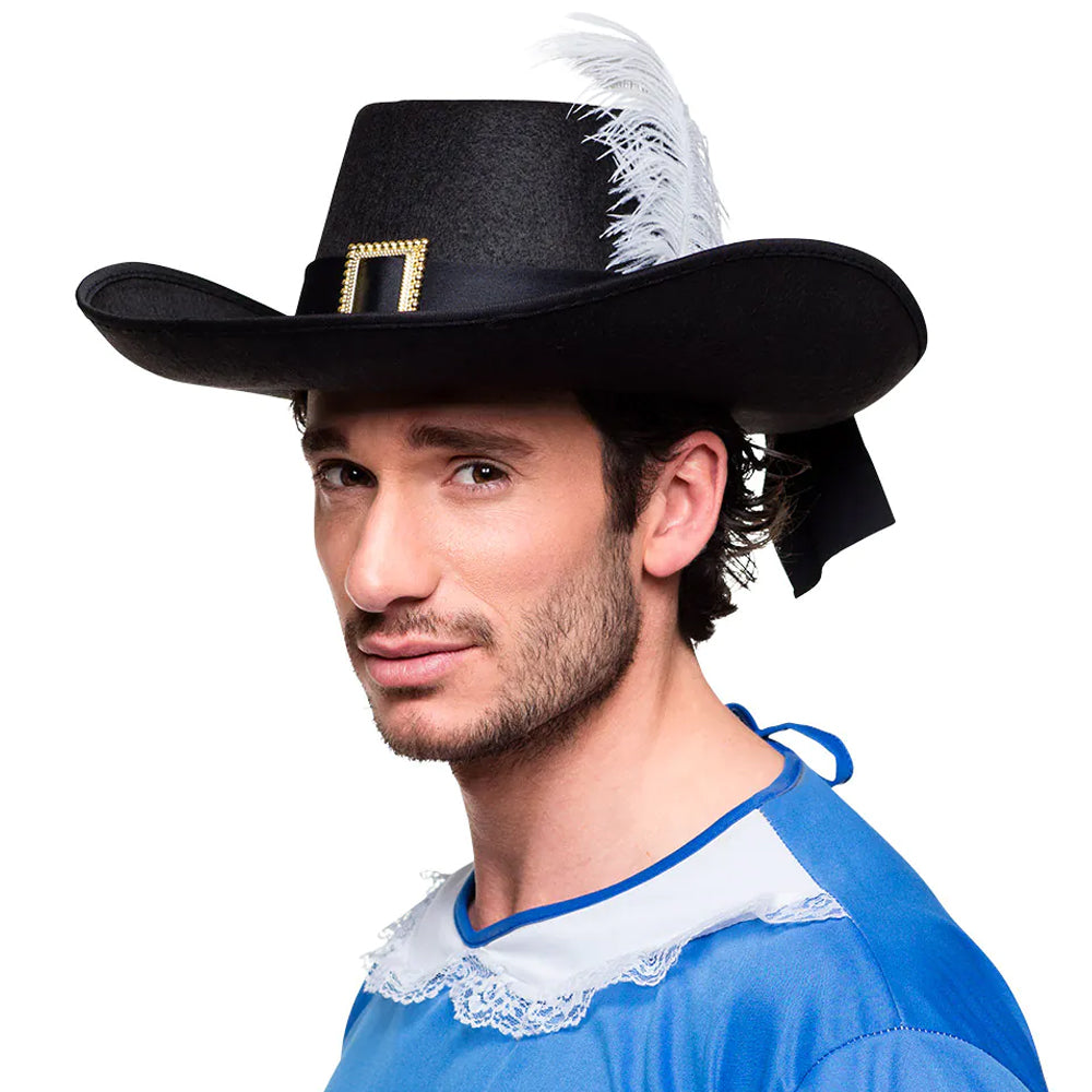 Musketeer Hat With Feather - Fancy Dress Hats | Party Packs