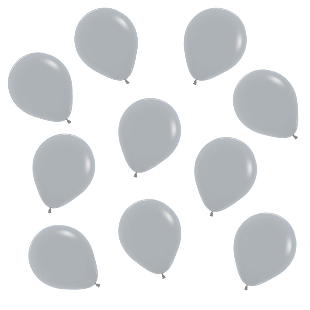 Grey Plain Colour Mini Latex Balloons - 5" - Pack of 10 – Party Packs