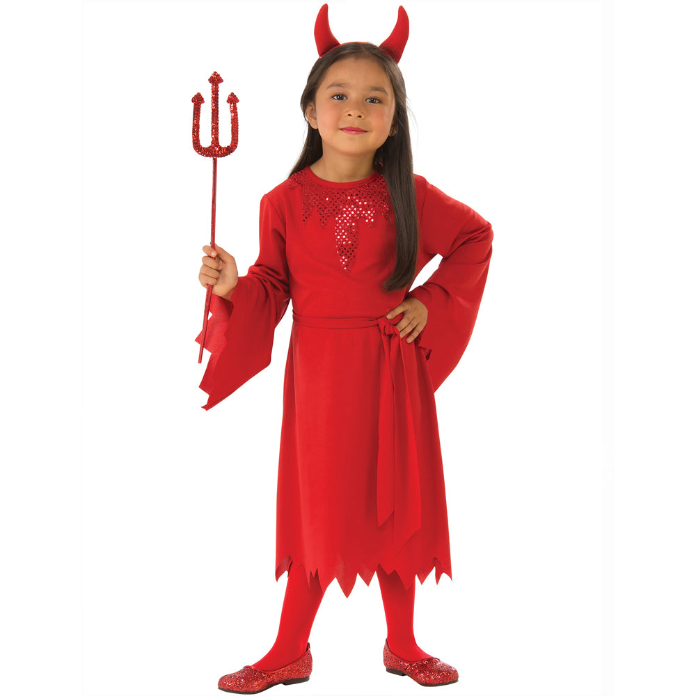 Girl's Red Devil Dress Costume – Party Packs