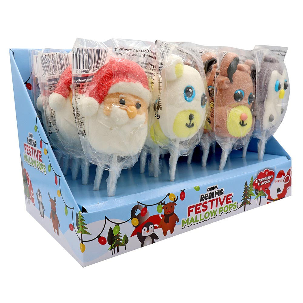 Christmas Mallow Pop Lollies 45g - Festive Sweet Treats | Party Packs