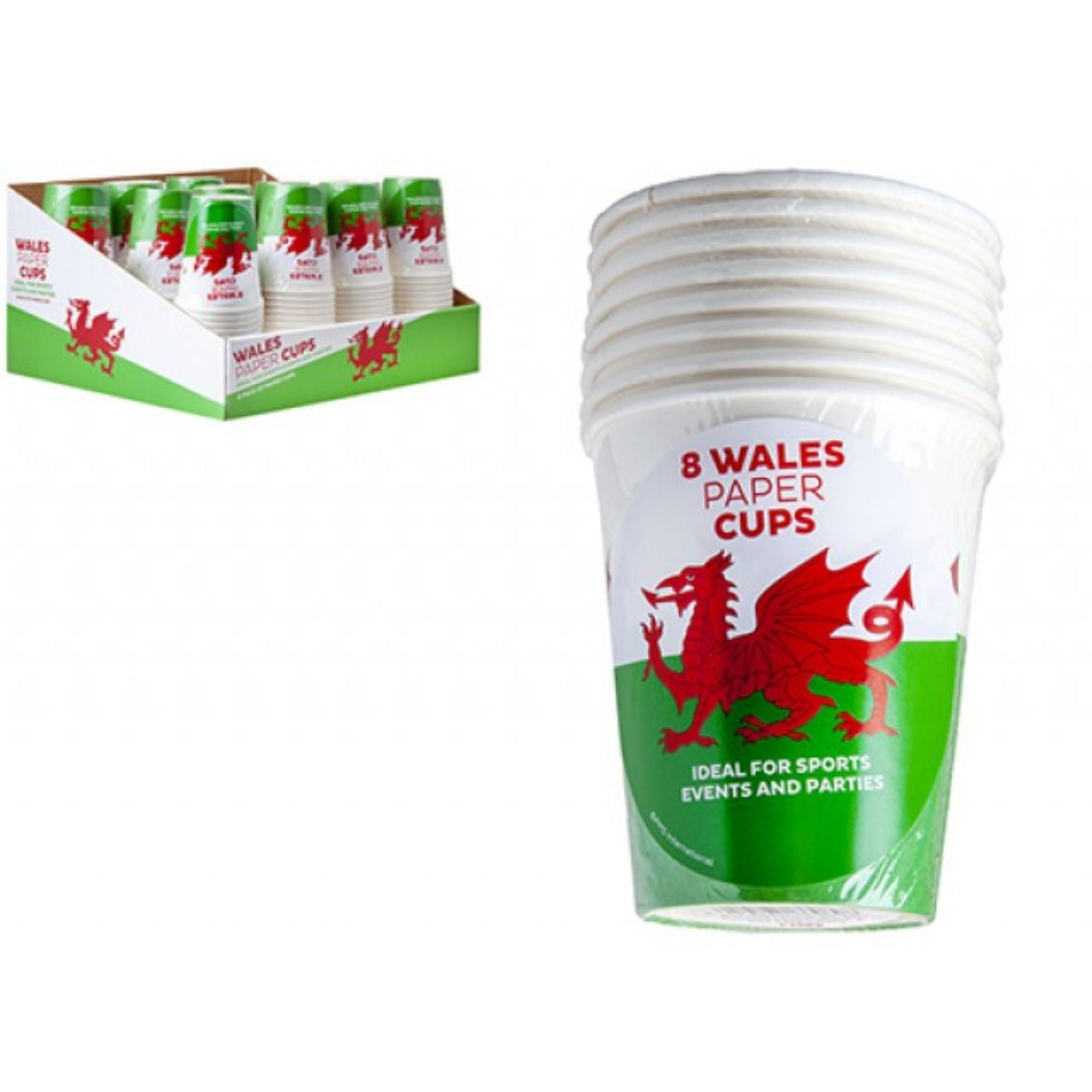 Wales Paper Cups - Pack of 8 - 266ml – Party Packs