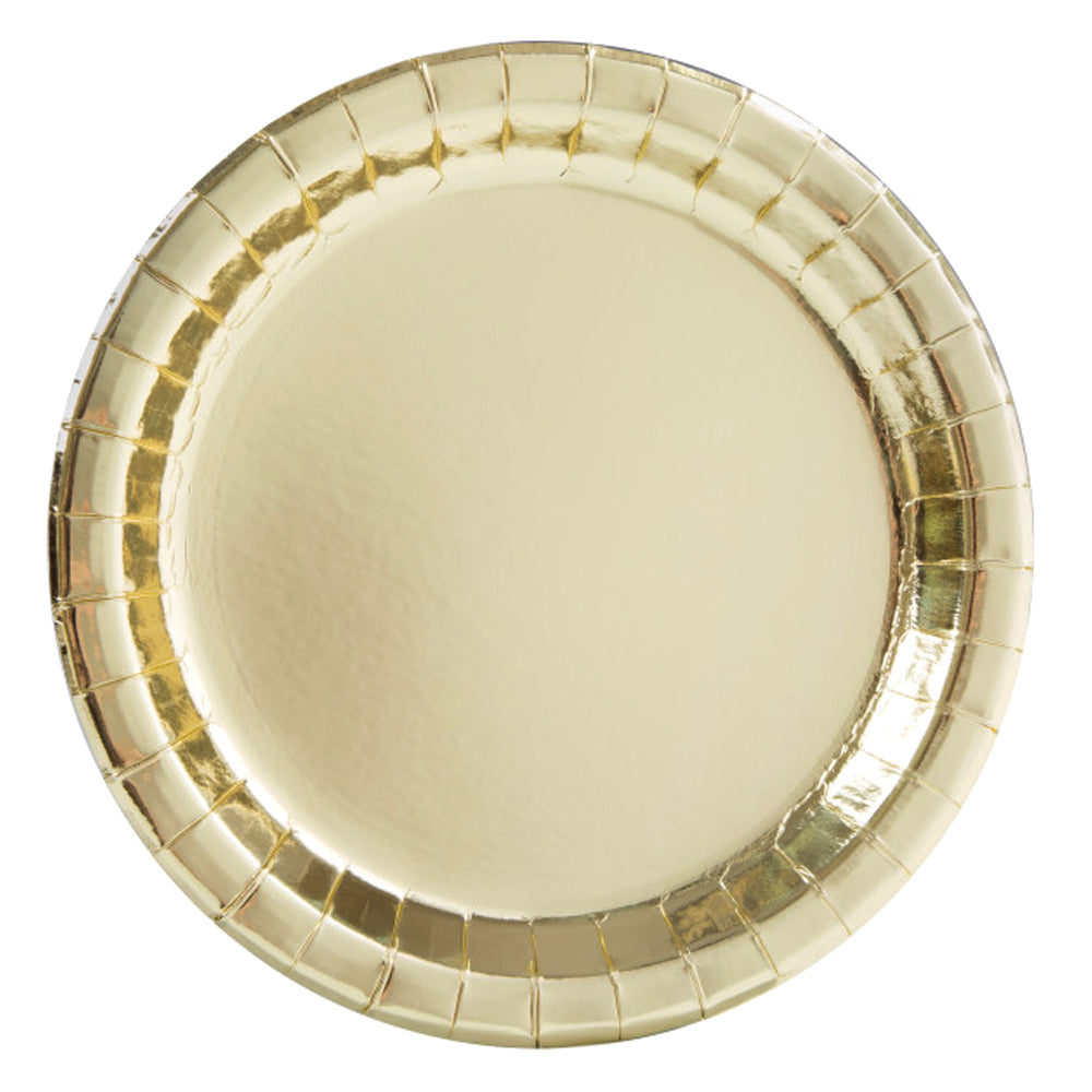Gold Foil Plates - 23cm - Pack of 8 – Party Packs