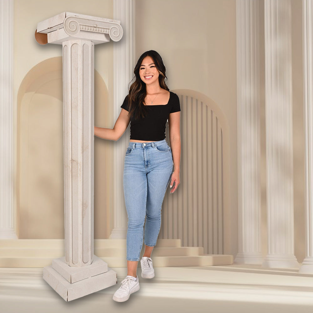 3D White Column Pillar Cardboard Prop - 1.77m – Party Packs