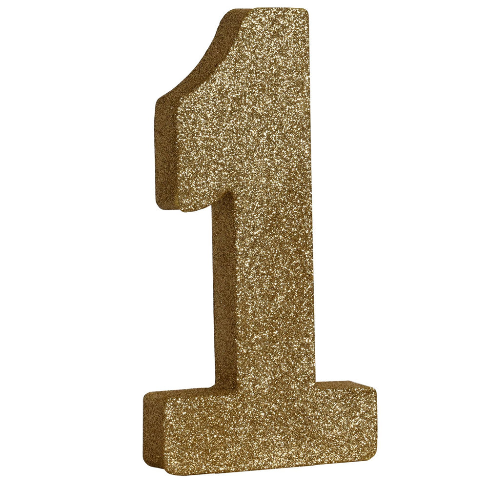 Gold Glitter Number 1 Table Decoration - 20cm – Party Packs
