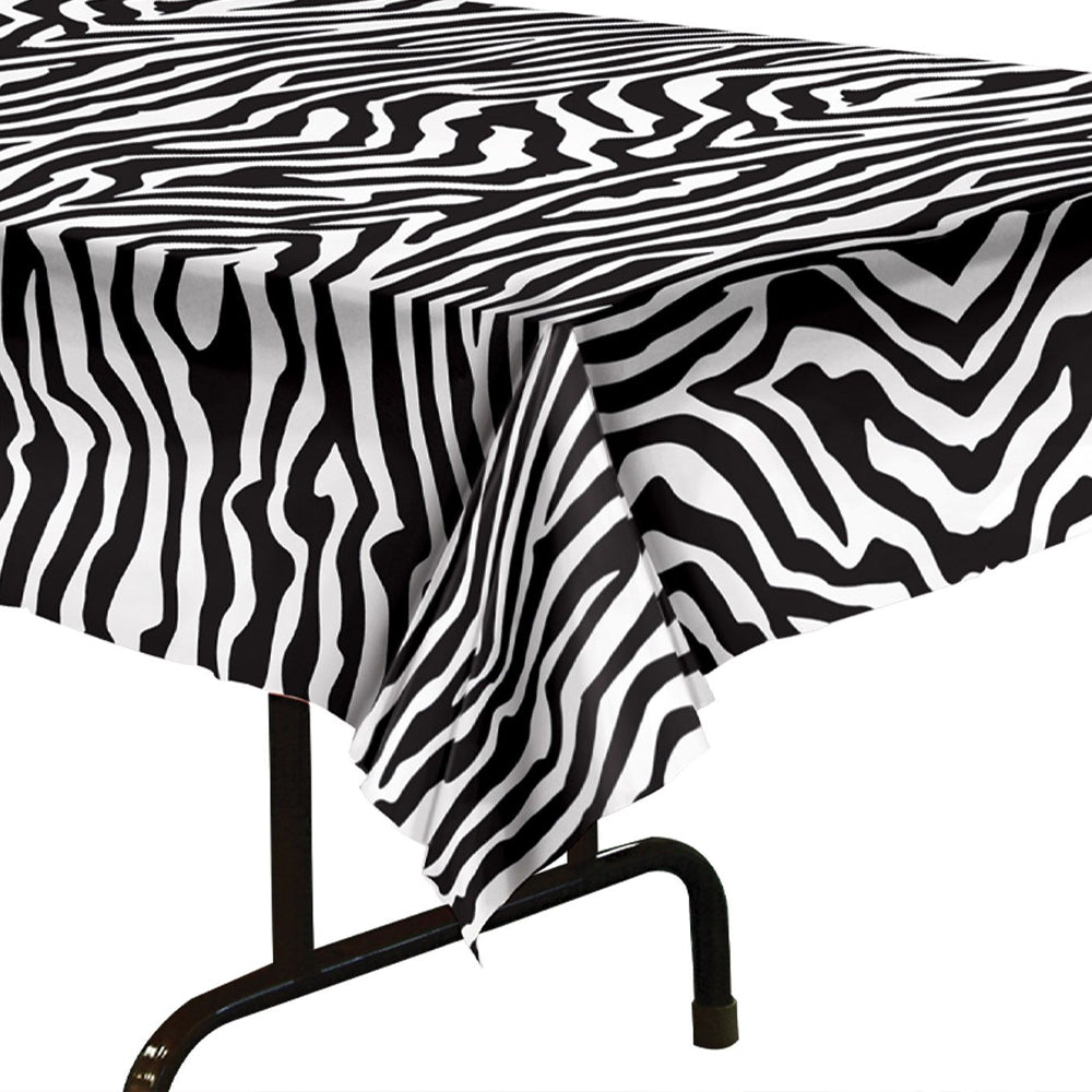 Zebra Print Tablecloth 2.74m – On Sale | Party Packs