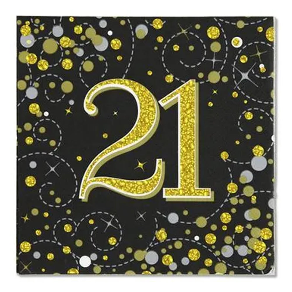 21st Birthday Blue Glitz Tableware Pack For 8 | Party Packs