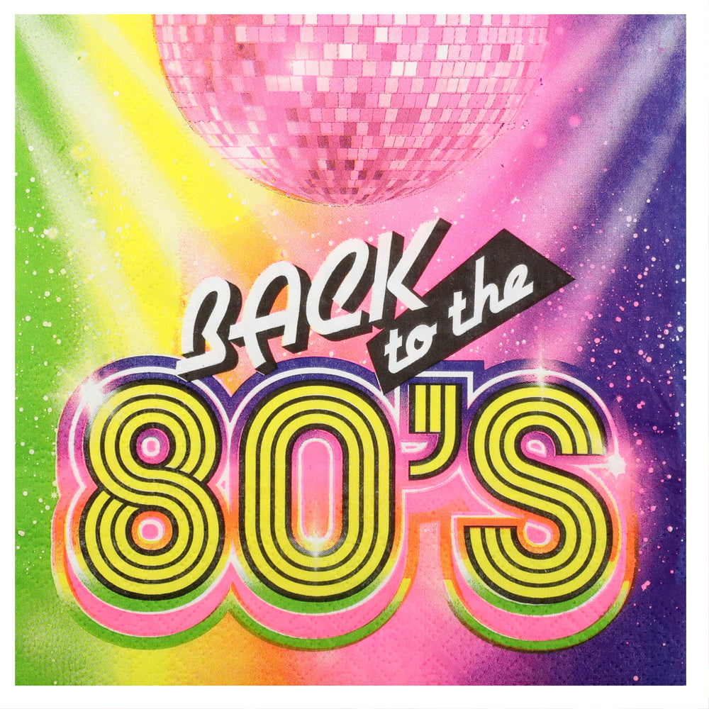 1980s Paper Napkins - 33cm - Pack of 20 – Party Packs