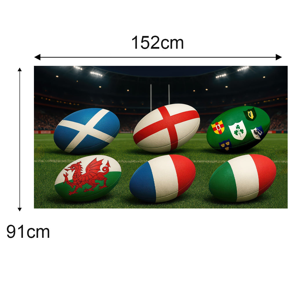 6 Nations Rugby Flag 5ft x 3ft Polyester | Party Packs