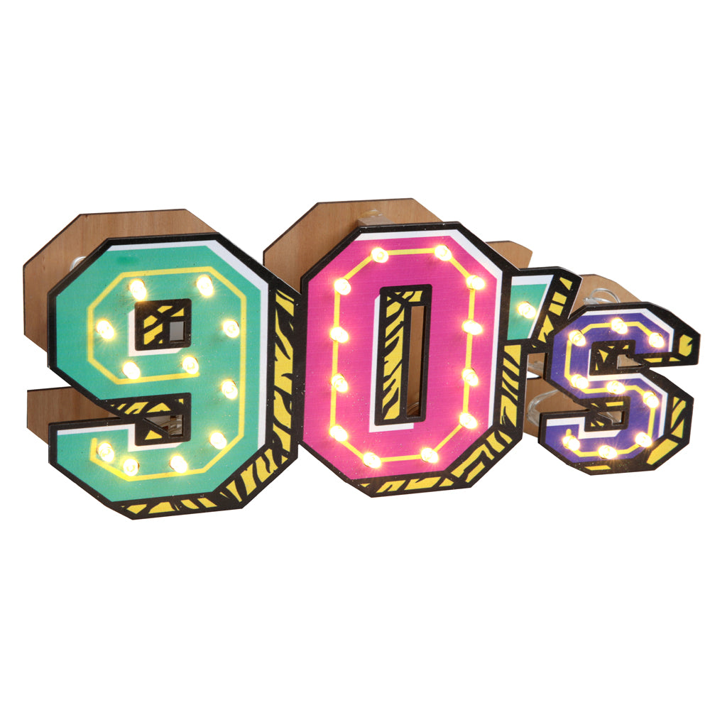 Light Up 90's LED Sign - 20cm x 10cm – Party Packs