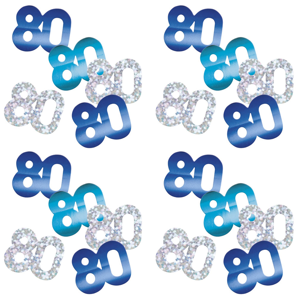 Birthday Glitz Blue 80th Confetti - 14g | Party Packs