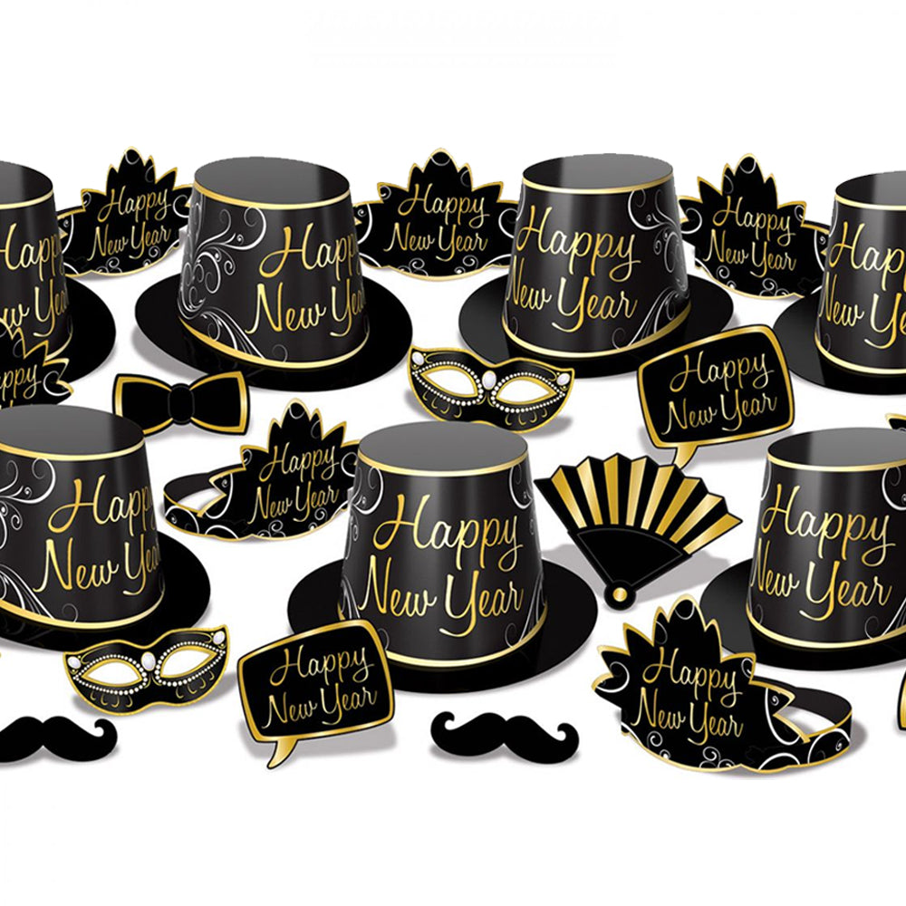 New Year Card Hat & Novelty Party Pack - For 50 People – Party Packs