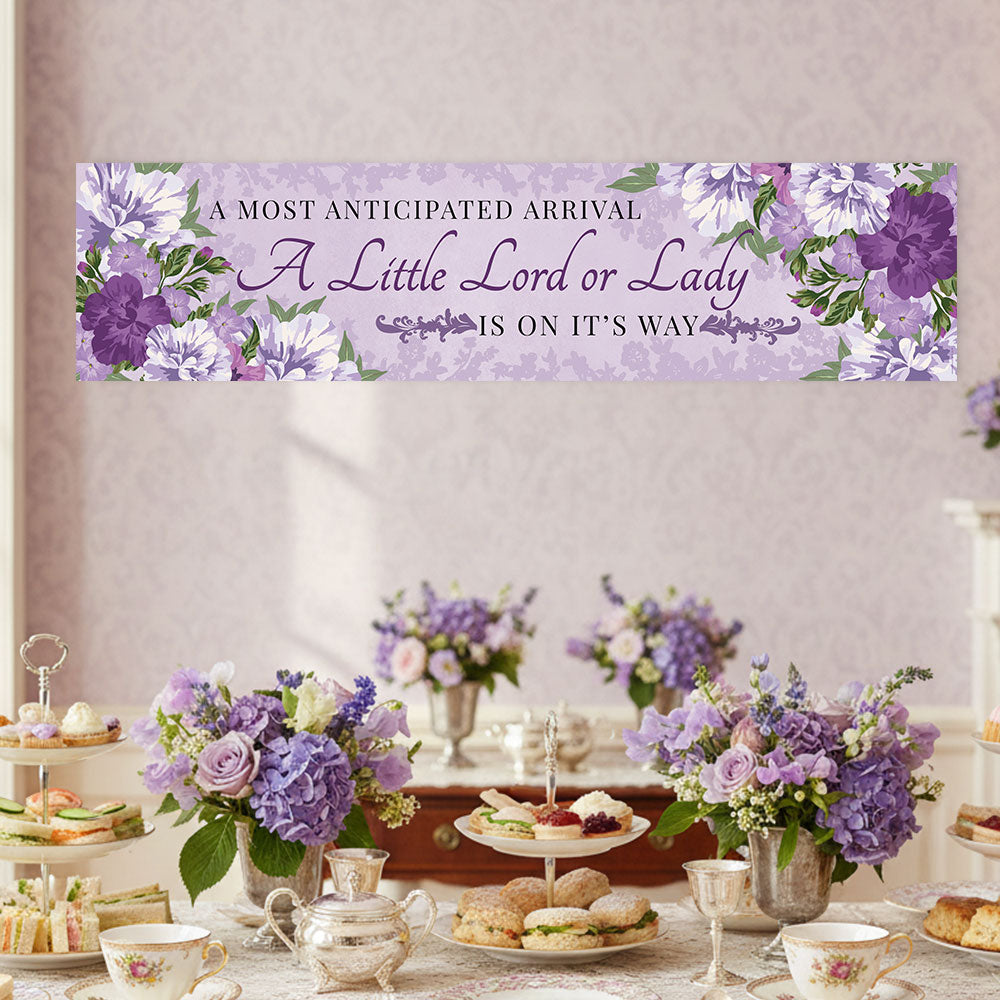 A Little Lord or Lady High Society Baby Shower Banner 120cm x 30cm ...