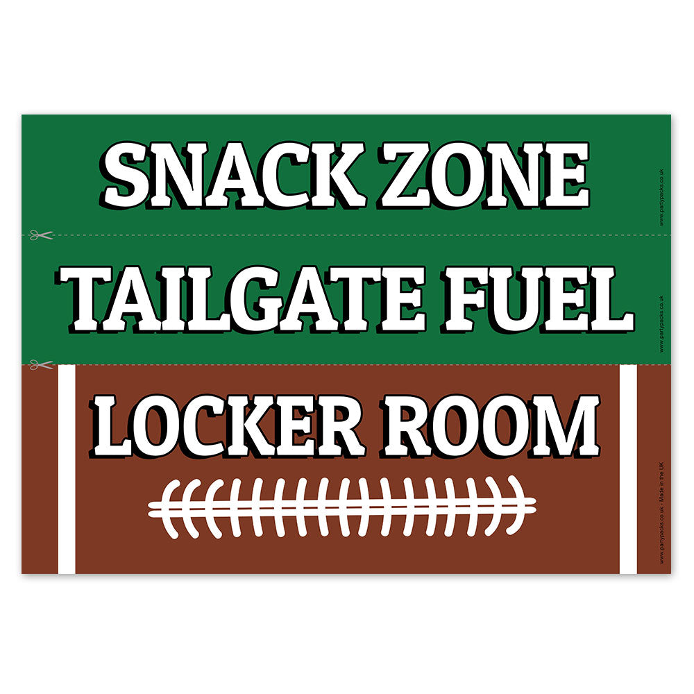 American Football Signs Poster A3 | Super Bowl Party Decorations UK ...