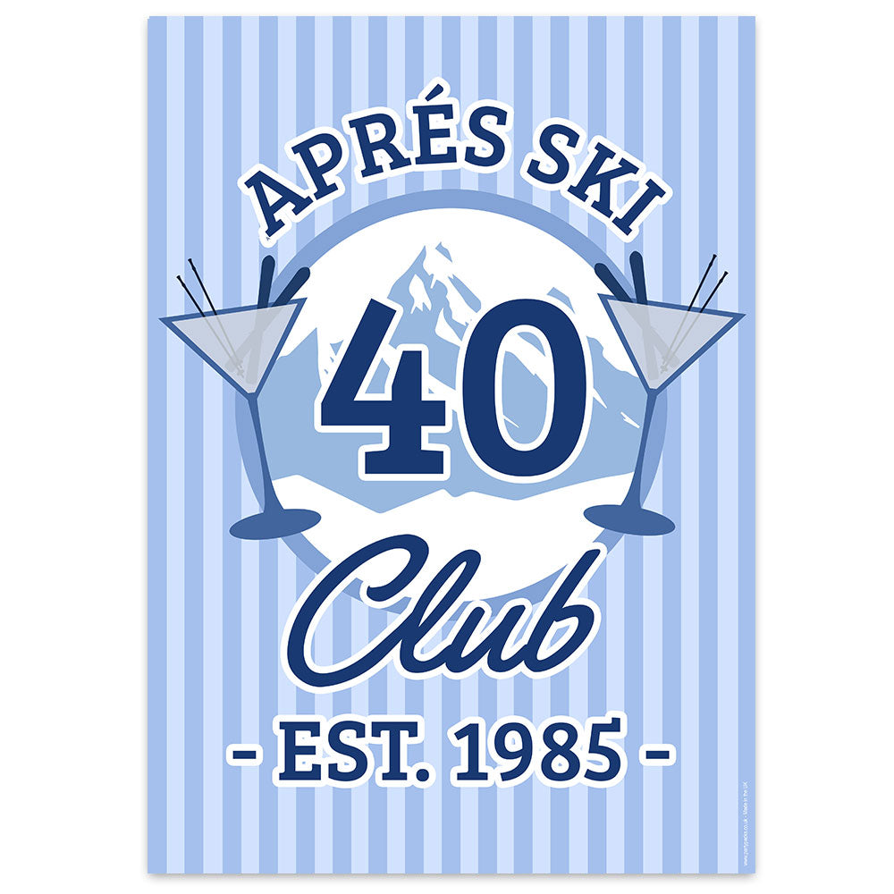 Personalised Après Ski Club Poster A3 | Birthday Party Decoration ...