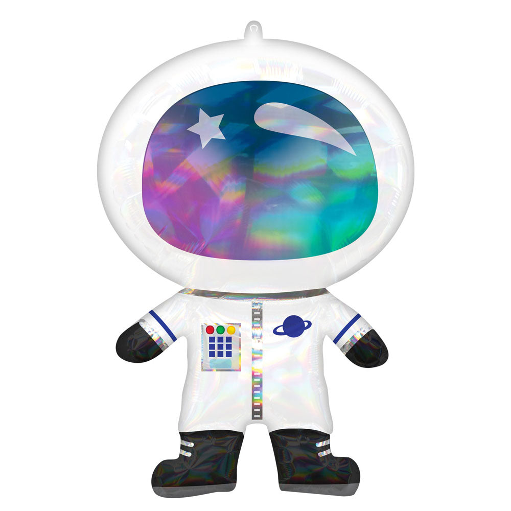 Astronaut Holographic Iridescent Foil Balloon - 30" | Party Packs