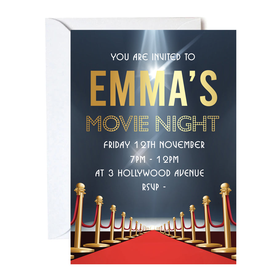 Movie Night Invitation Wording Awards Night Personalised Invitations