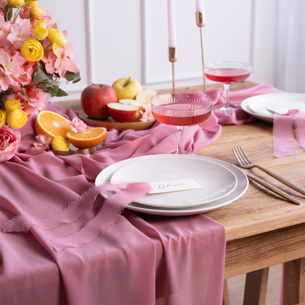 Pink Chiffon Table Runner - 5m – Party Packs
