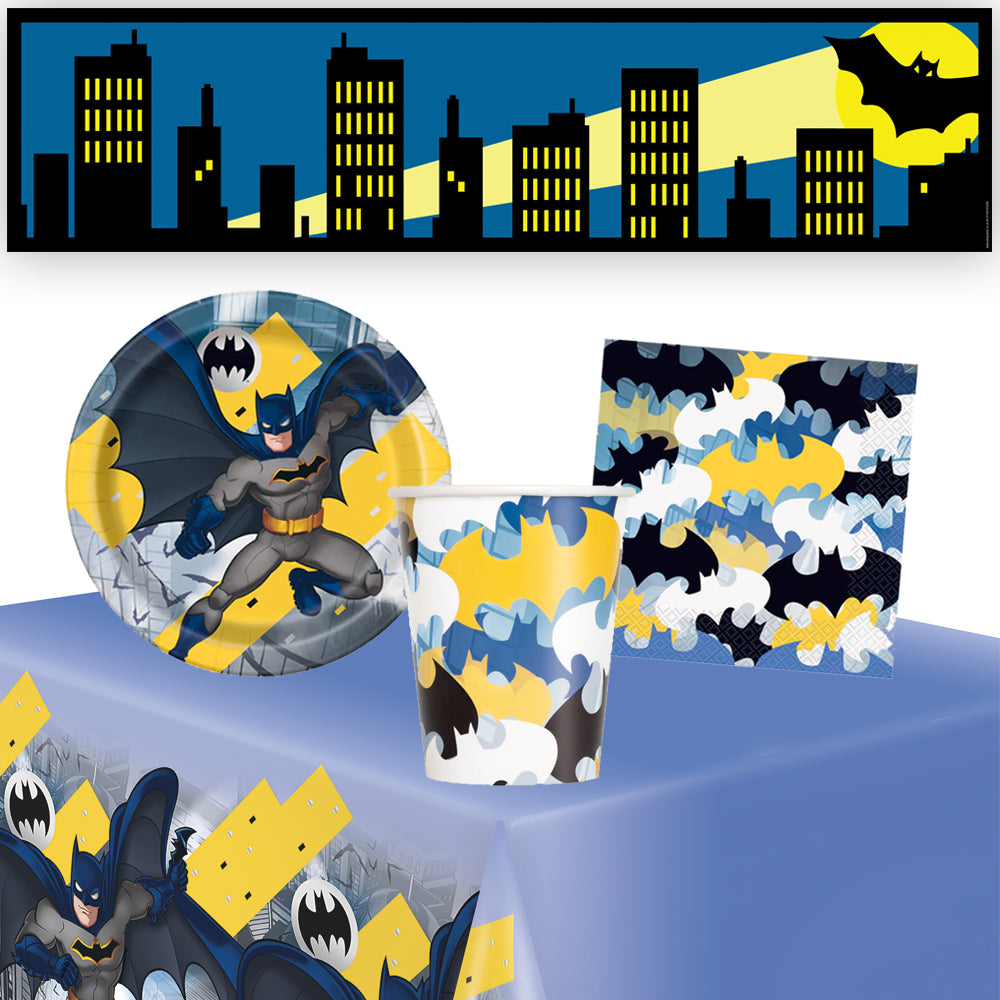Batman Tableware Pack for 8 with FREE Banner! | Party Packs