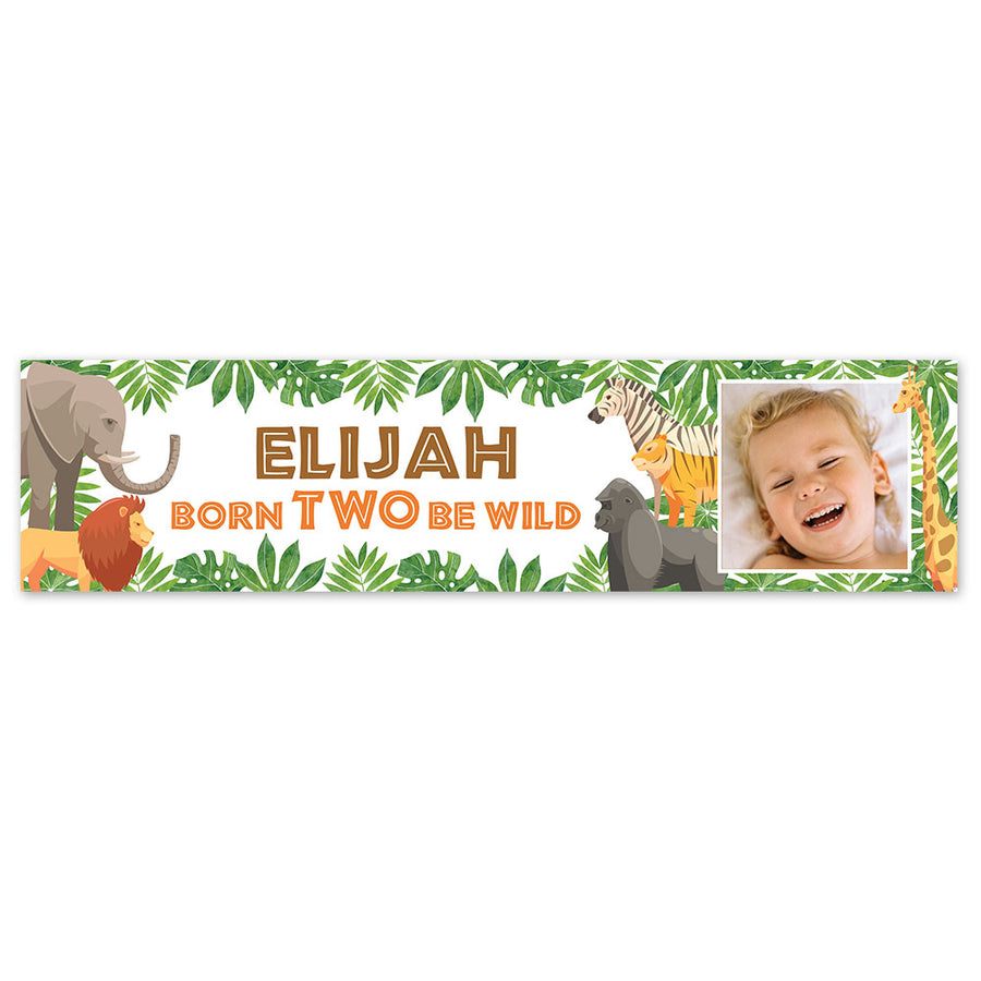 Born Two Be Wild Personalised Photo Banner 1.2m - 2nd Birthday ...
