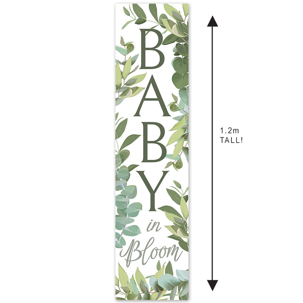 Botanical Baby Shower Baby in Bloom Portrait Banner 30x120cm | Party Packs