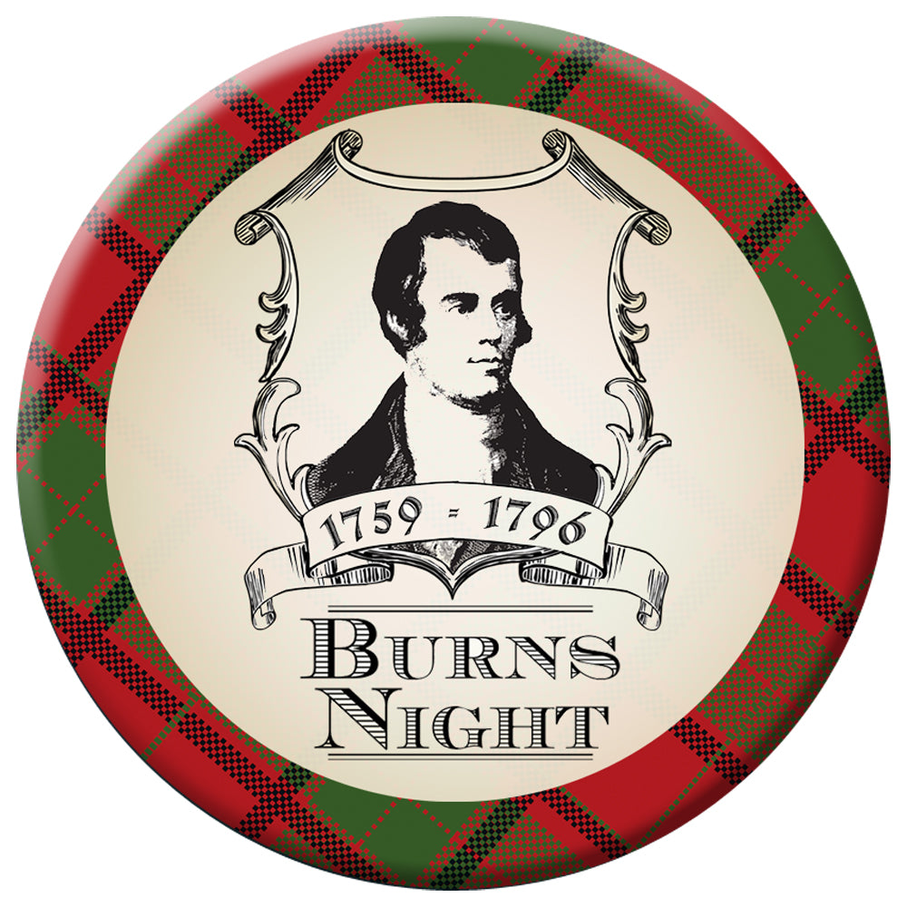 Burns Night Red Tartan Badge - Party Supplies | Party Packs
