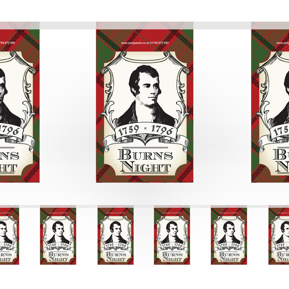 Burns Night Paper Flag Bunting - 2.4m | Decorations | Party Packs