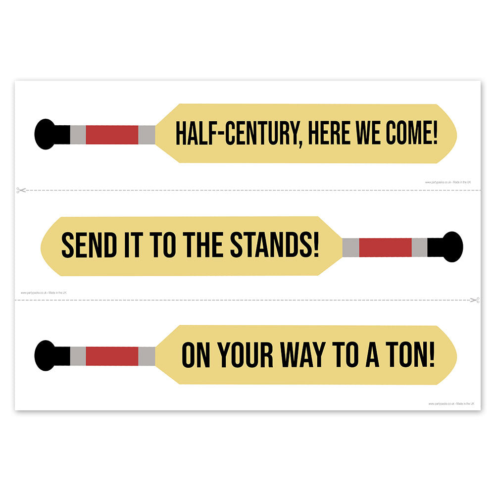 Cricket Bat Signs Poster - A3 – Party Packs