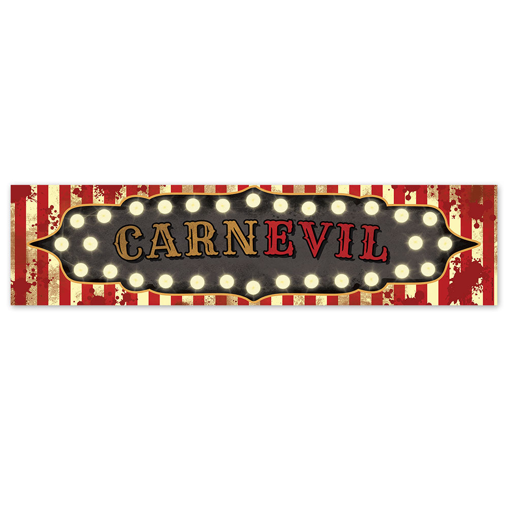Twisted Circus Carnevil Sign Banner 120cm - Halloween Haunted Carnival ...