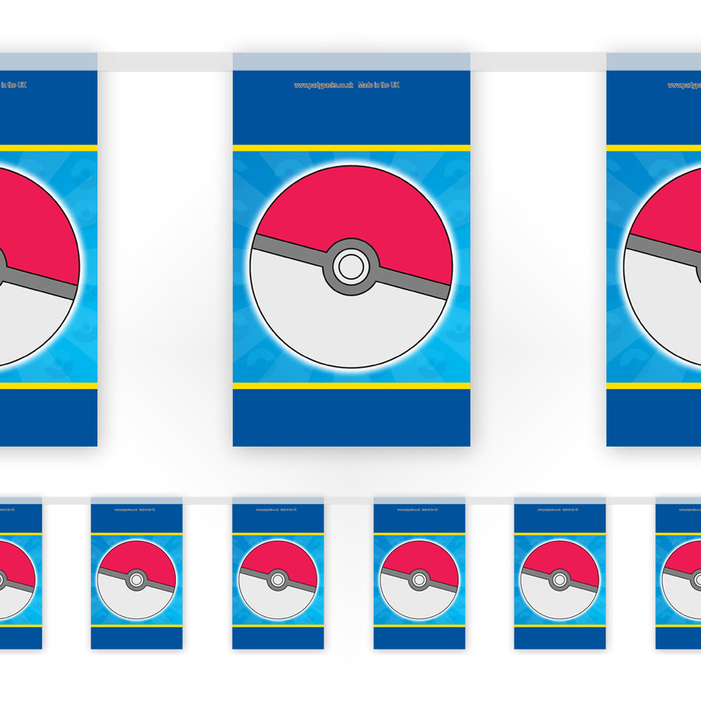 Catch 'Em All Flag Bunting - Pokémon Decorations | Party Packs