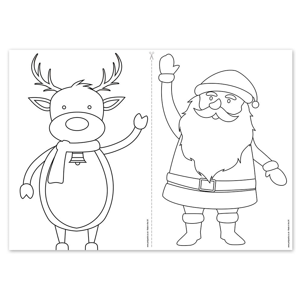 Santa and Rudolph Christmas Colouring Sheet A4 | Party Packs