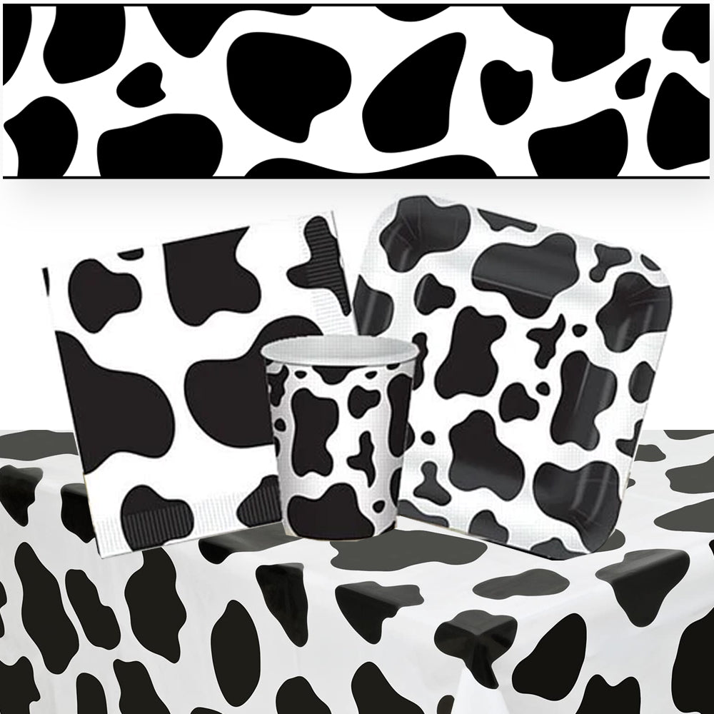Cow Print Tableware Pack For 8 With FREE Banner! | Party Packs