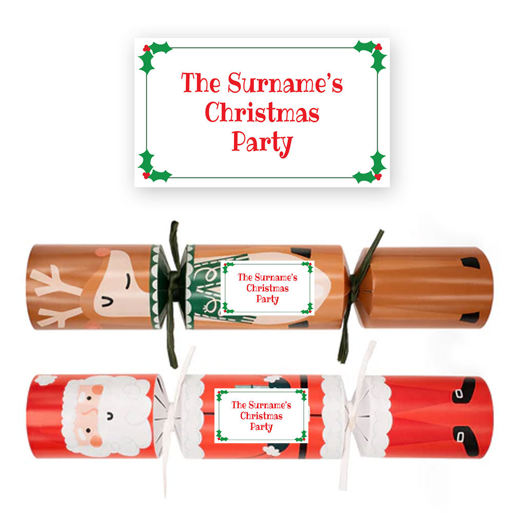 Personalised Santa & Rudolph Christmas Cracker Stickers - Sheet of 21 ...