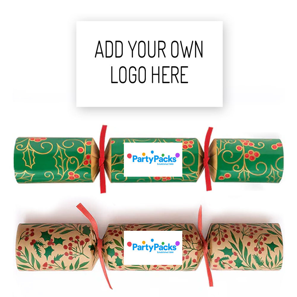 Custom Logo Christmas Cracker Stickers - Corporate Branded - 21 Labels ...