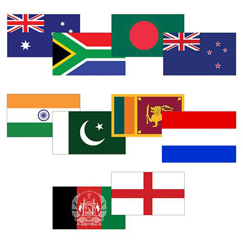 Cricket World Cup Flag Pack England 2023 - 10 Flags – Party Packs