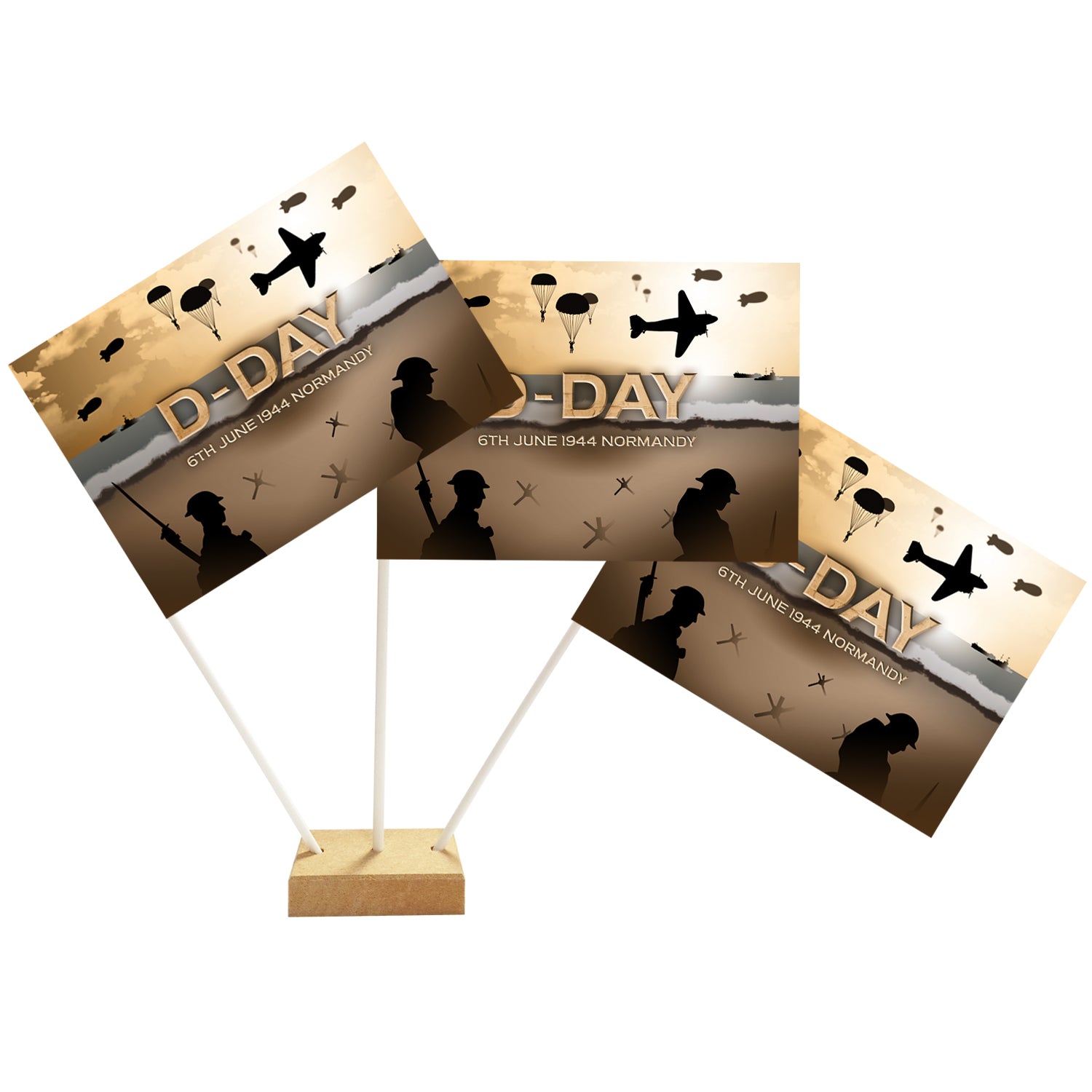 D-Day Anniversary Paper Table Flag Decorations | Party Packs