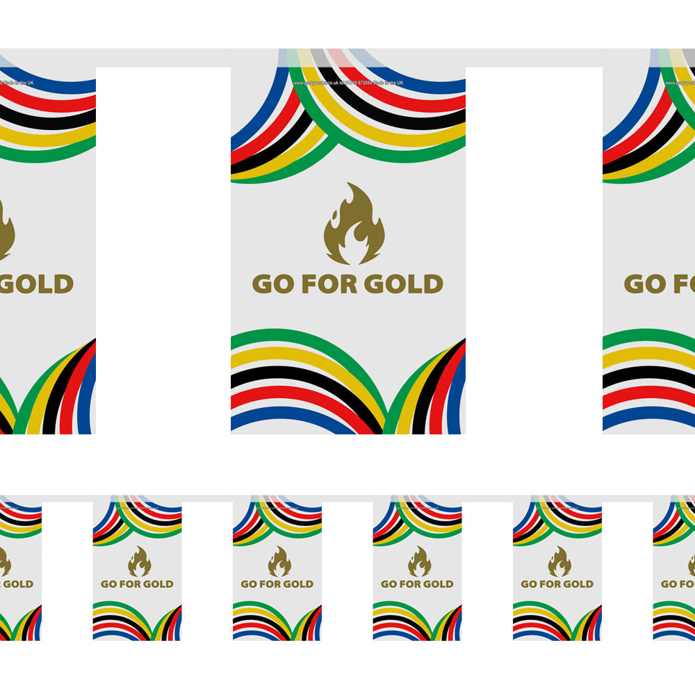Go for Gold Summer World Games Flag Interior Bunting - 2.4m – Party Packs