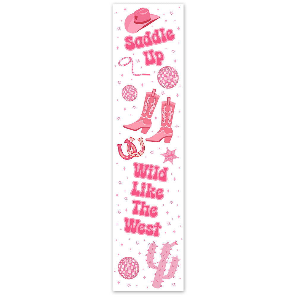 Pink Cowgirl Saddle Up Portrait Banner - 1.2m – Party Packs