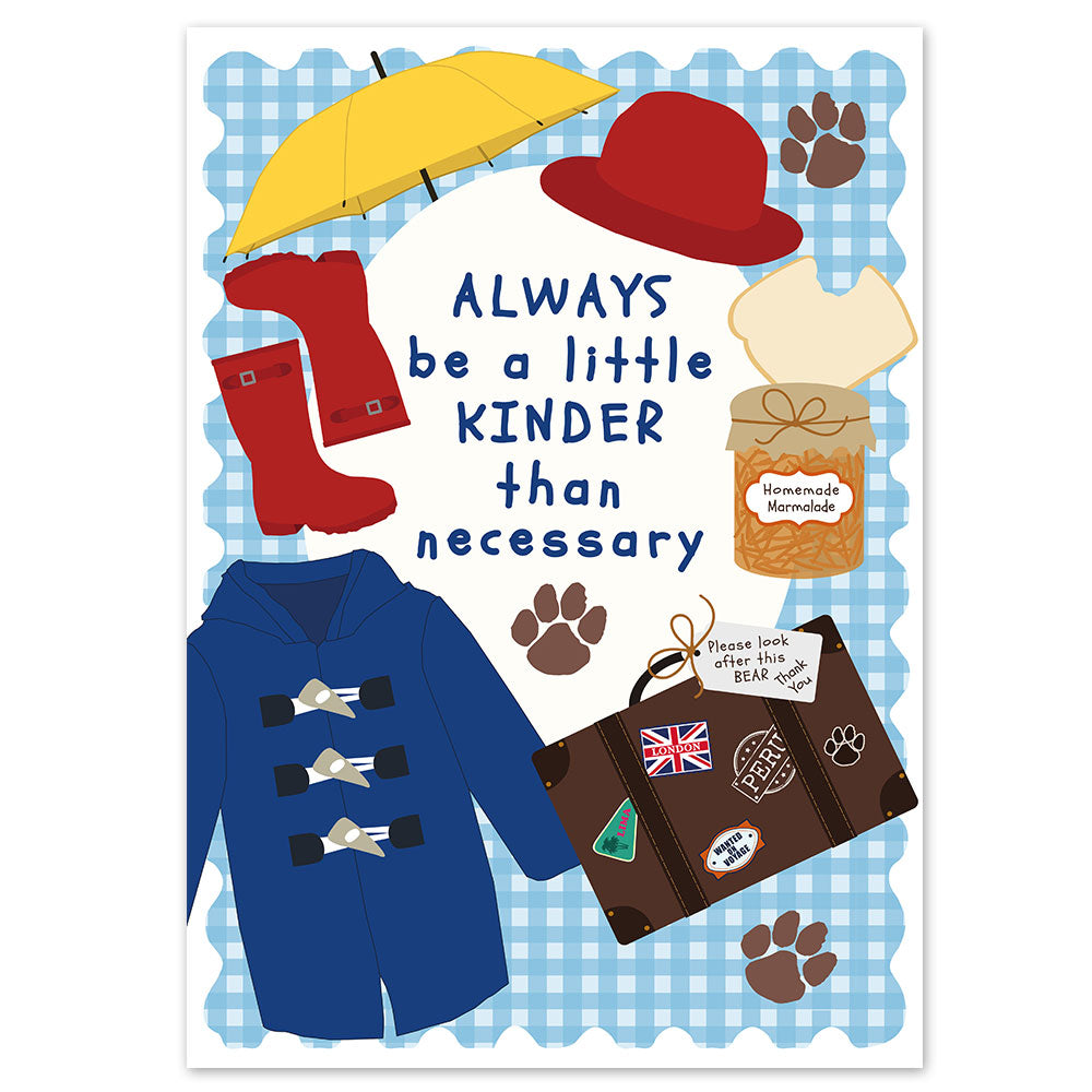 London Bear Kind Quote Portrait Poster - A3 – Party Packs
