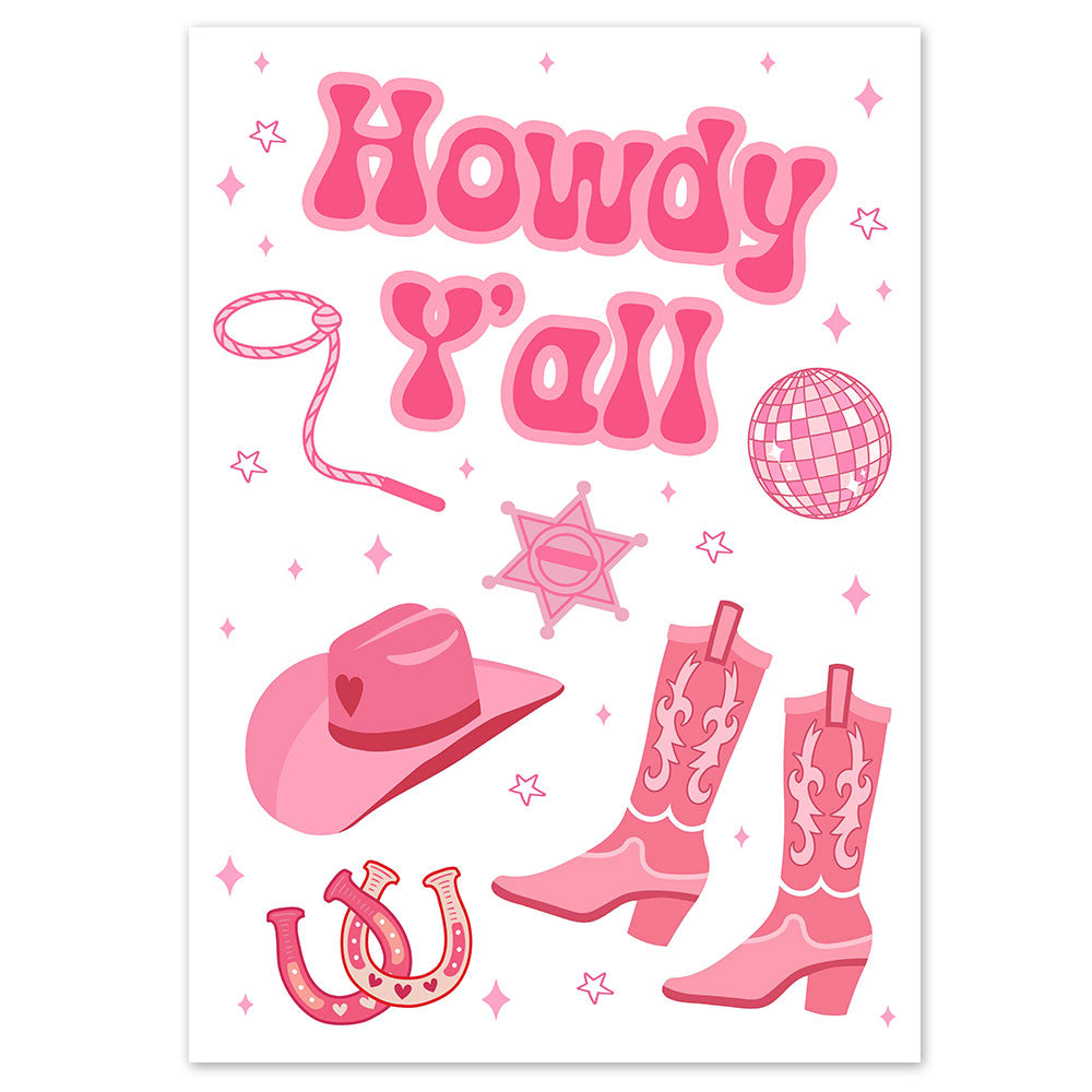 Pink Cowgirl Howdy Poster - A3 – Party Packs