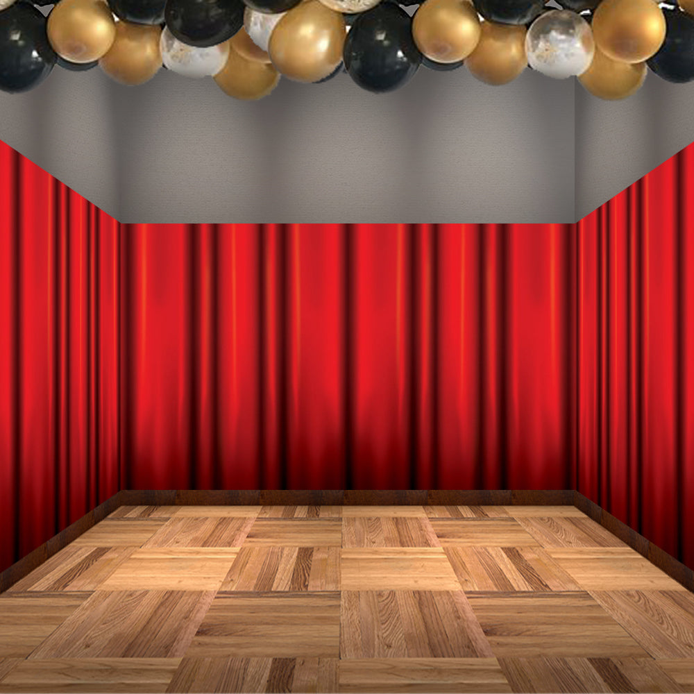 Red Theatre Curtain Backdrop - Scene Setters | Party Packs