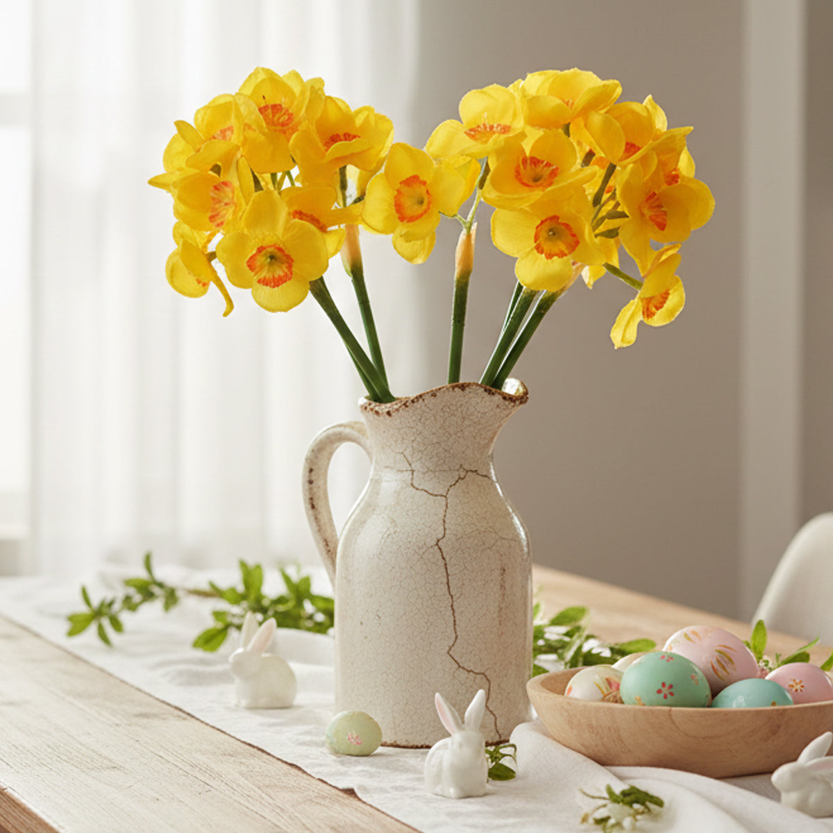 Easter Daffodil Spray 26cm | Artificial Spring Flower Decoration ...