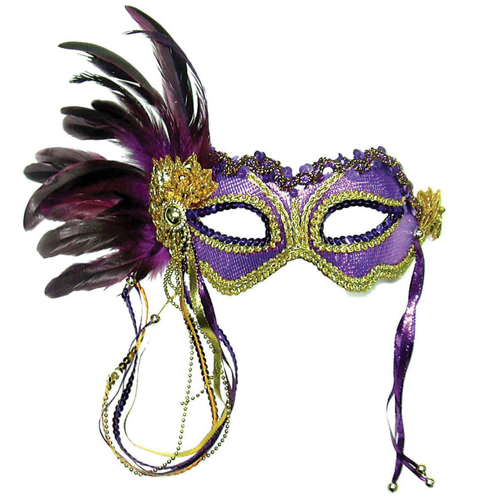 Purple And Gold Masquerade Masks Carnevale Venetian Jester Mask