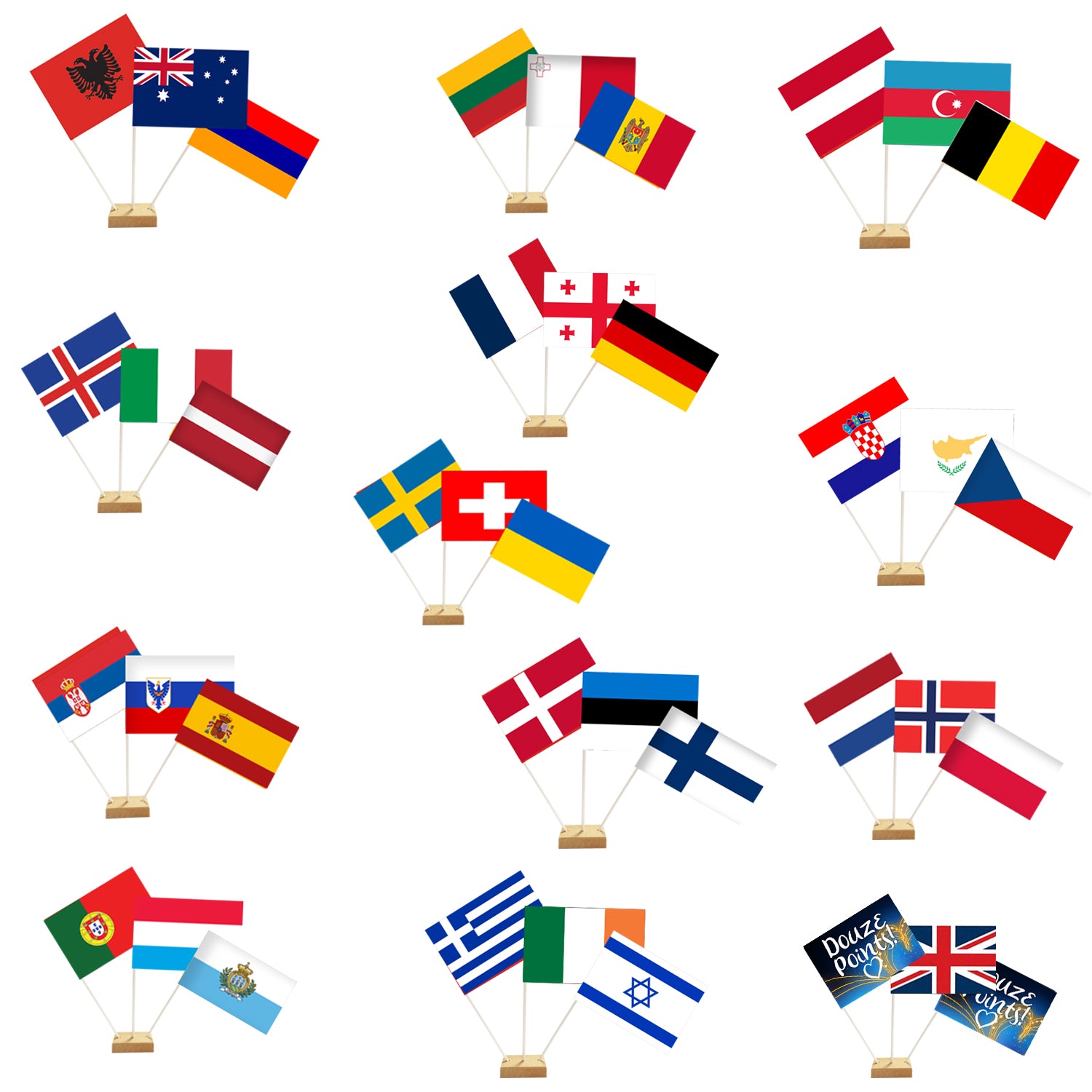 Eurovision Country Paper Table Flag Pack | Party Packs