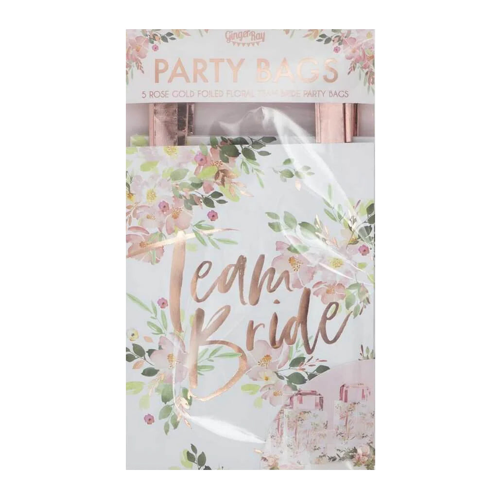 Floral Team Bride Hen Party Bags Pack of 5 | Hen Party Favours – Party ...
