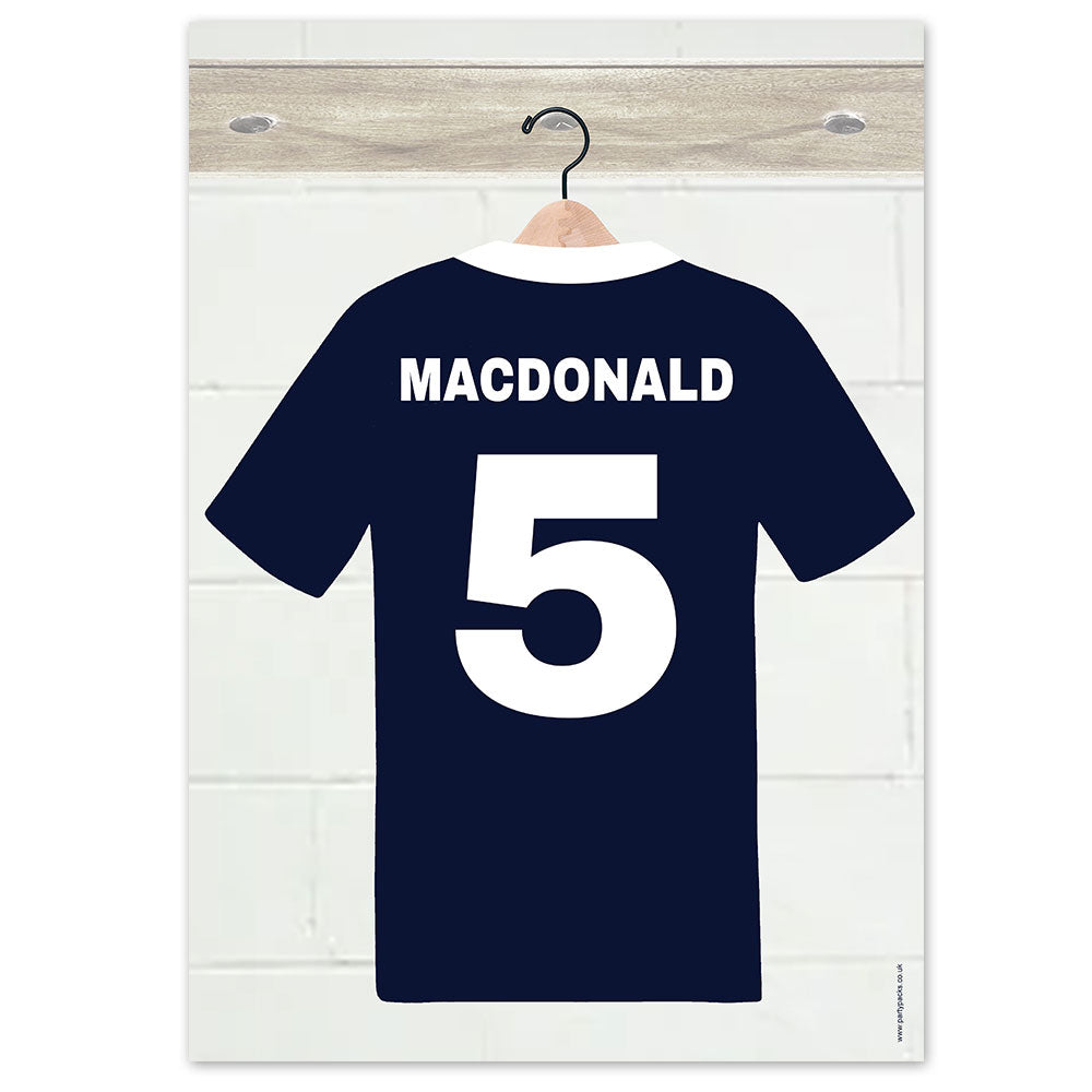 Personalised Scotland Football Shirt Poster A3 | Custom Name & Number ...