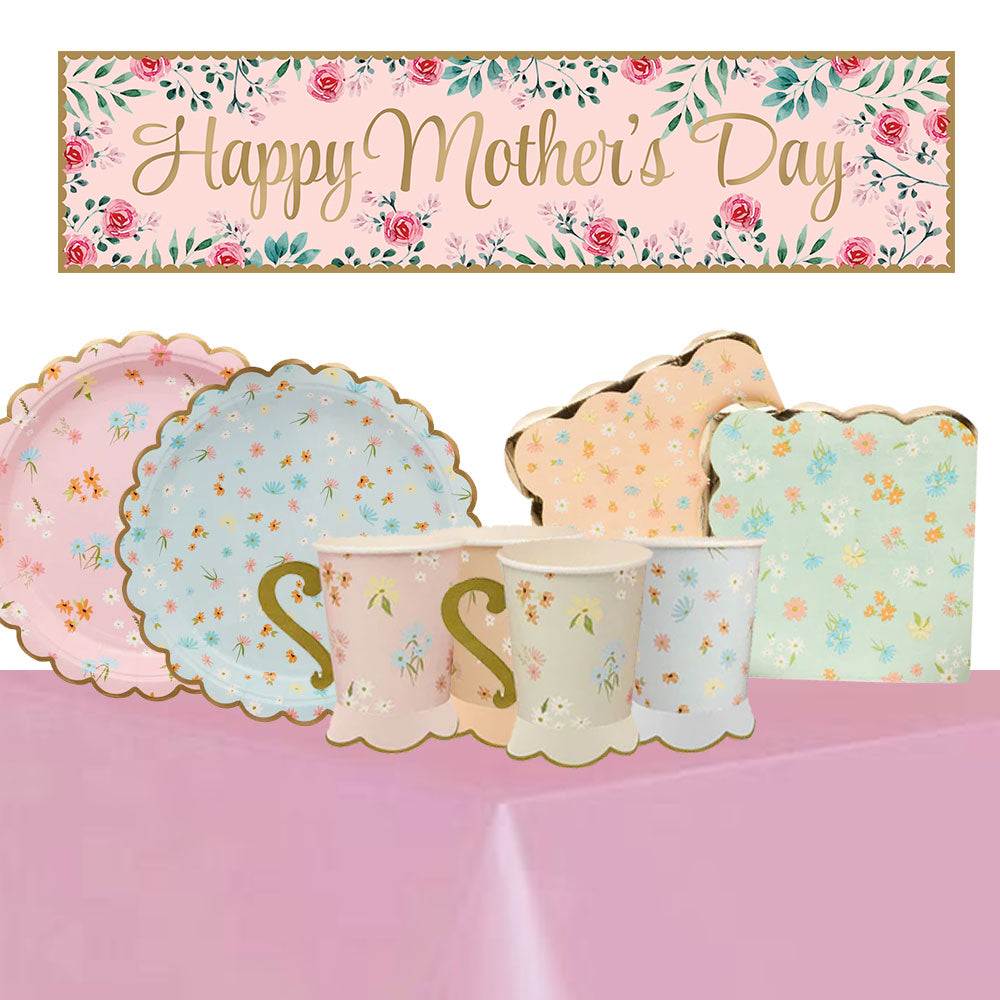 Mother's Day Tableware Pack for 8 with Free Banner | Party Packs