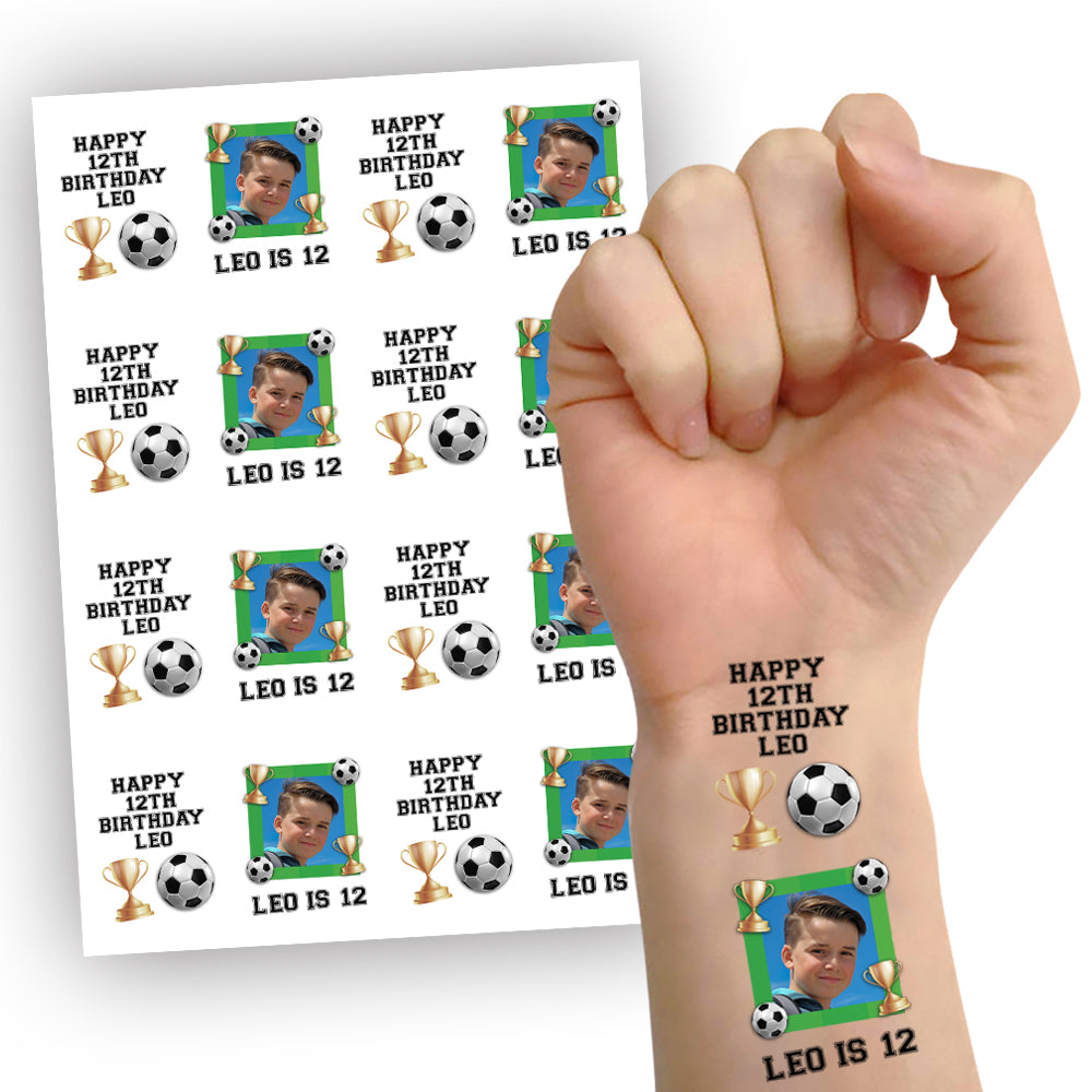 Football Personalised Temporary Tattoos | Party Packs