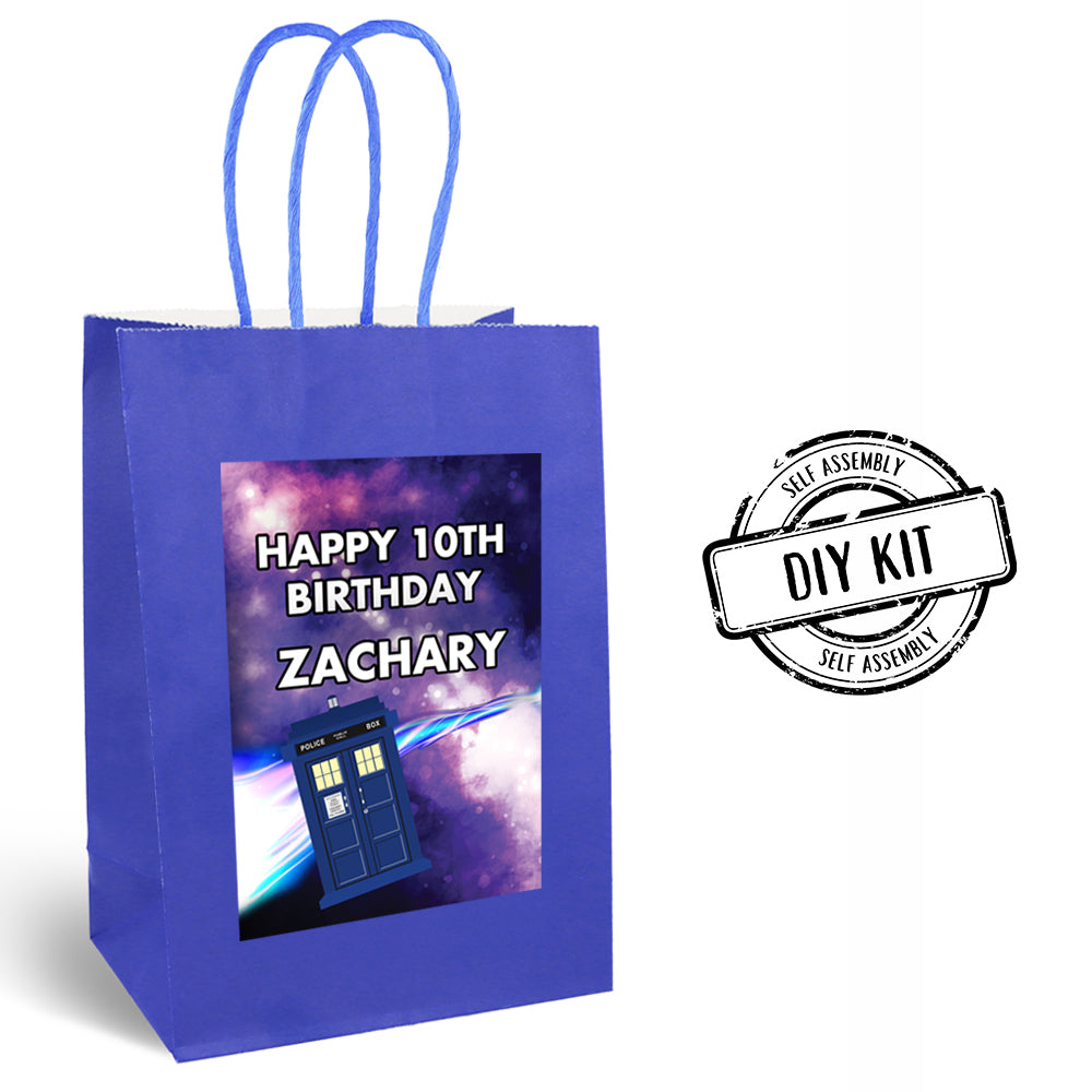 Personalised Time Travel Police Box Paper Party Bags – Party Packs