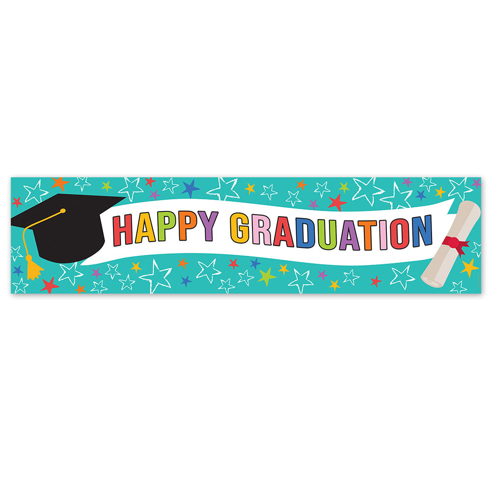 Happy Graduation Celebration Banner - 120cm x 30cm – Party Packs