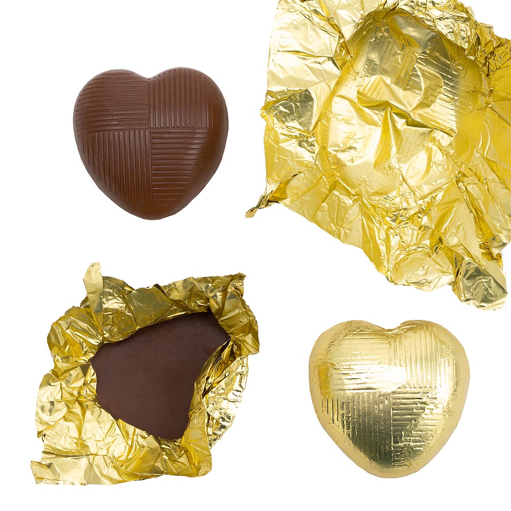 Chocolate Heart - Gold - Each - 6g | Party Packs